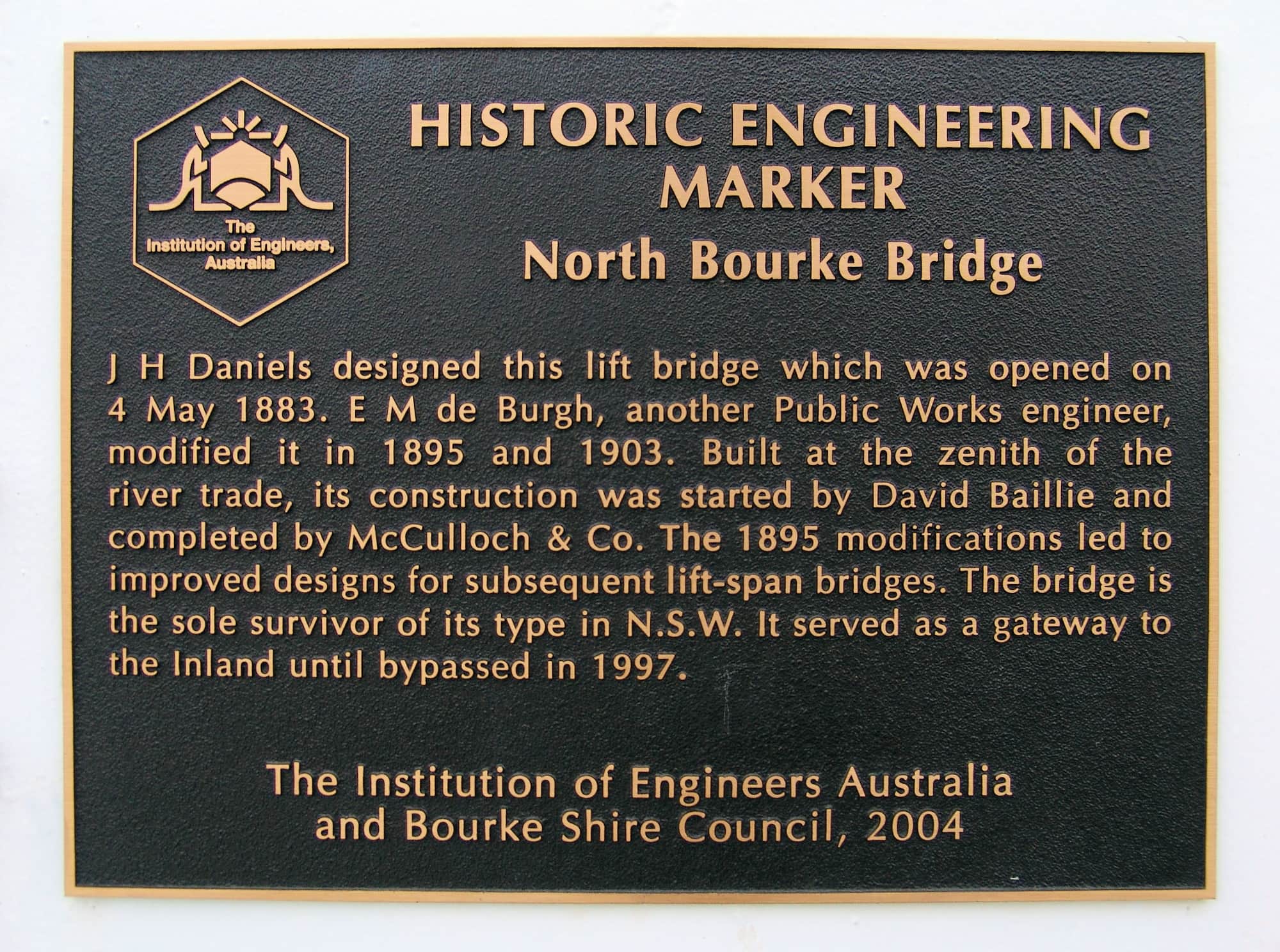 North Bourke Bridge Plaques – Ausemade