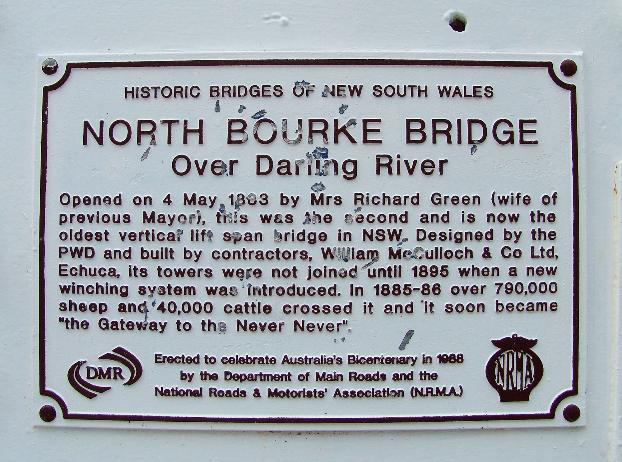 North Bourke Bridge Plaques – Ausemade